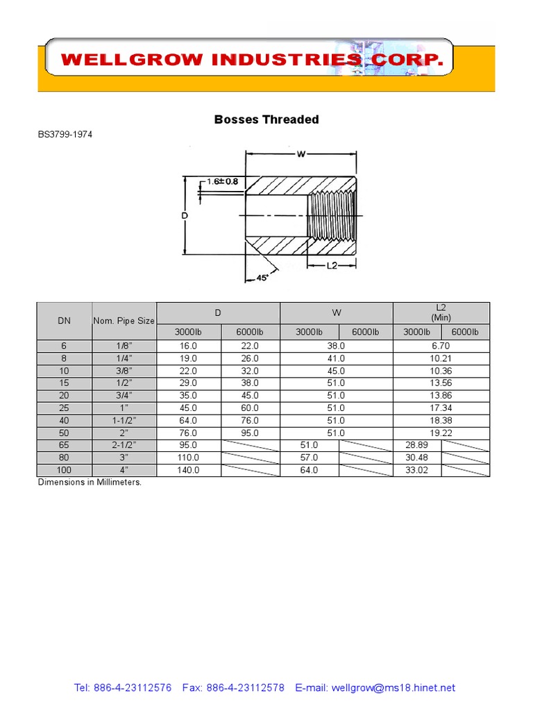 BS3799-1974 Threaded & Socket Weld Bosses | PDF | Gas Technologies ...