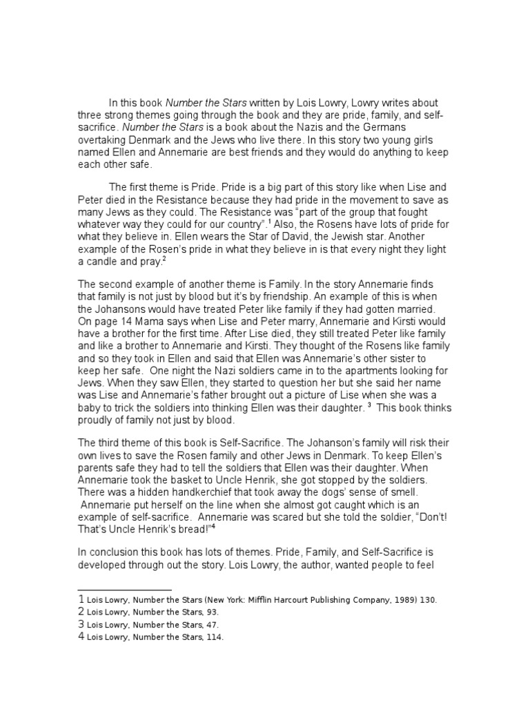 Number The Stars Essay Final | PDF | Antisemitism