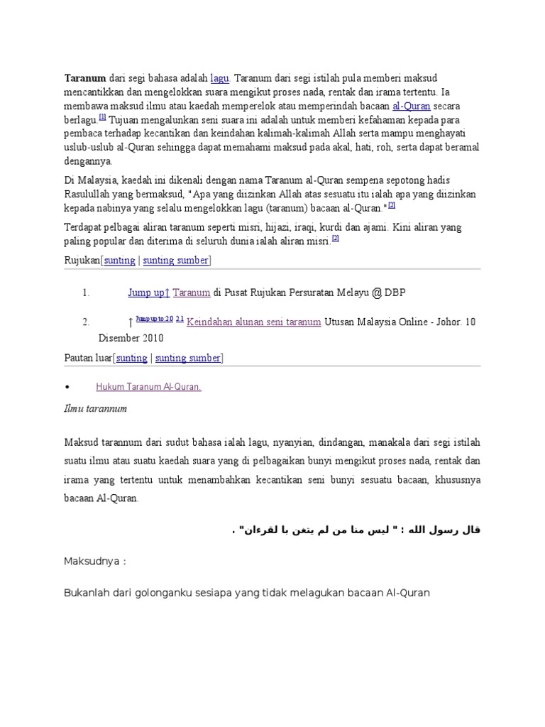 Pengertian Tarannum | PDF