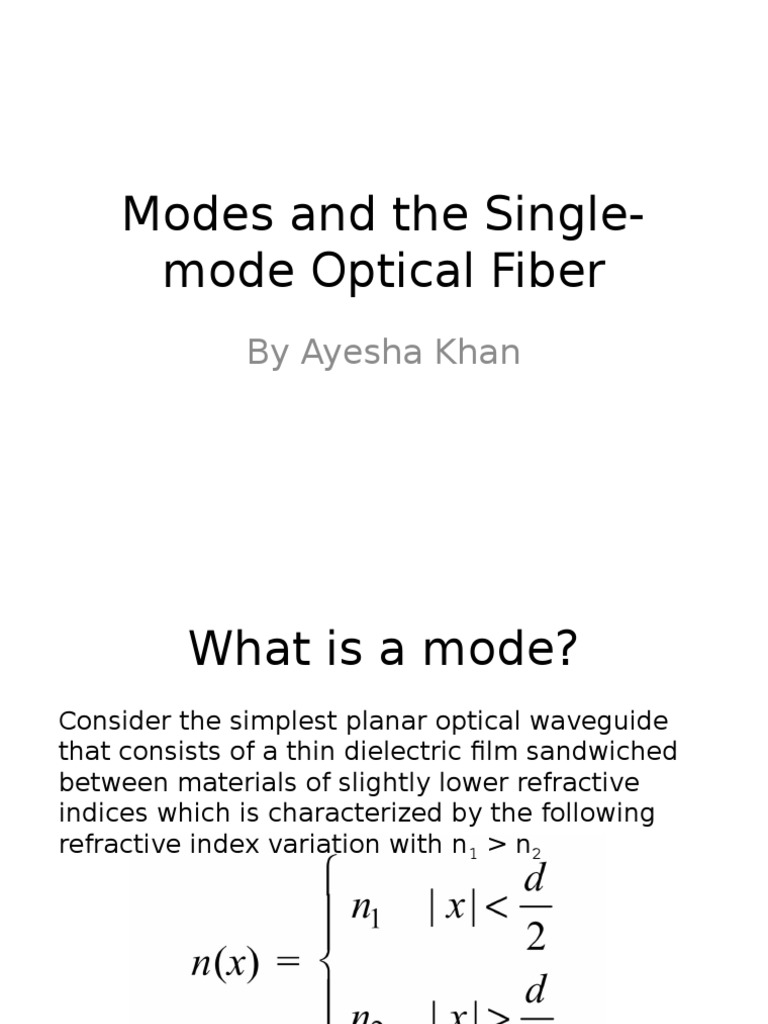 Single-Mode Optical Fiber | PDF | Waveguide | Optical Fiber
