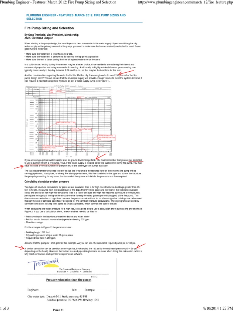 Fire Pump Sizing & Selection - PlbgEng - Mar2012 | PDF | Fire Sprinkler ...
