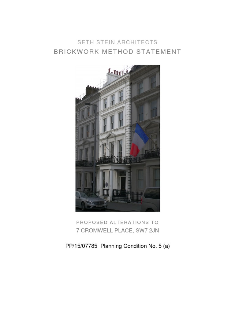 Brickwork Method Statement Planning Condition | PDF | Brick | Mortar (Masonry)