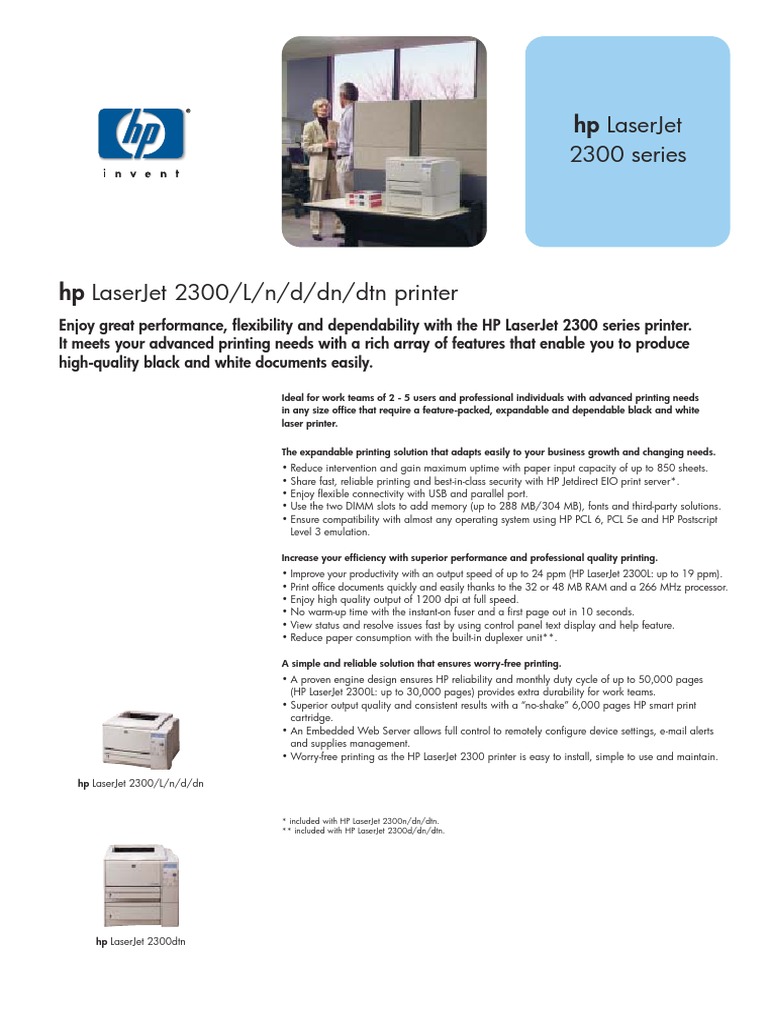 HP LaserJet 2300 Series (2300dn) | PDF | Printer (Computing ...