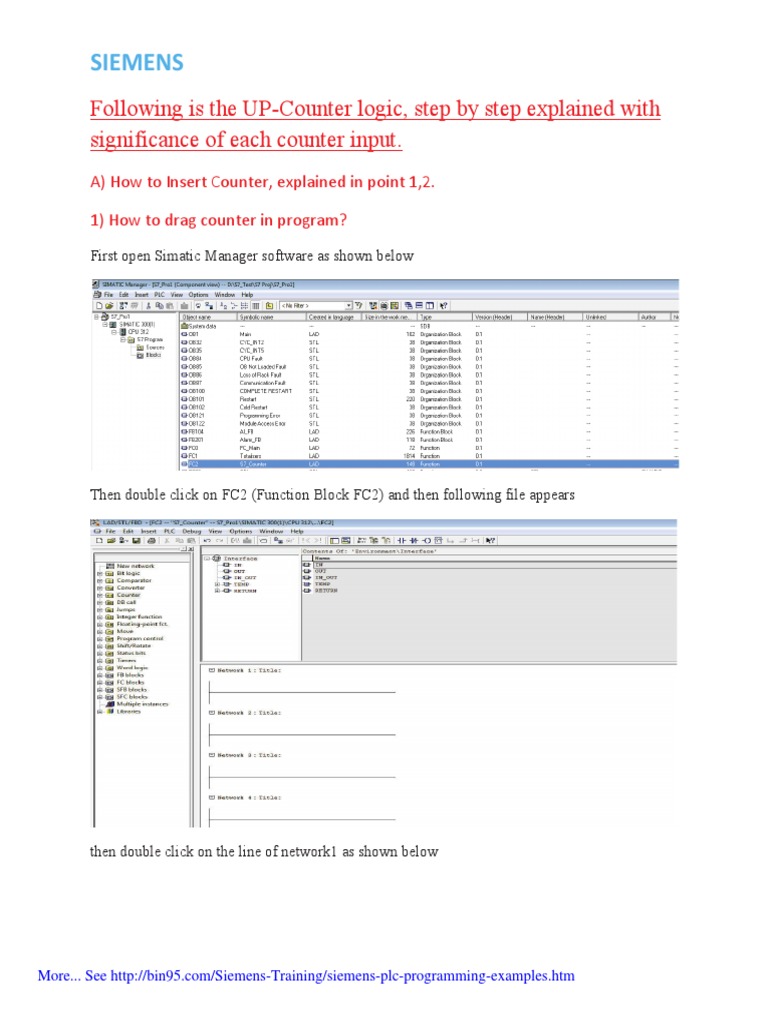 Siemens PLC Programming Example1 | PDF