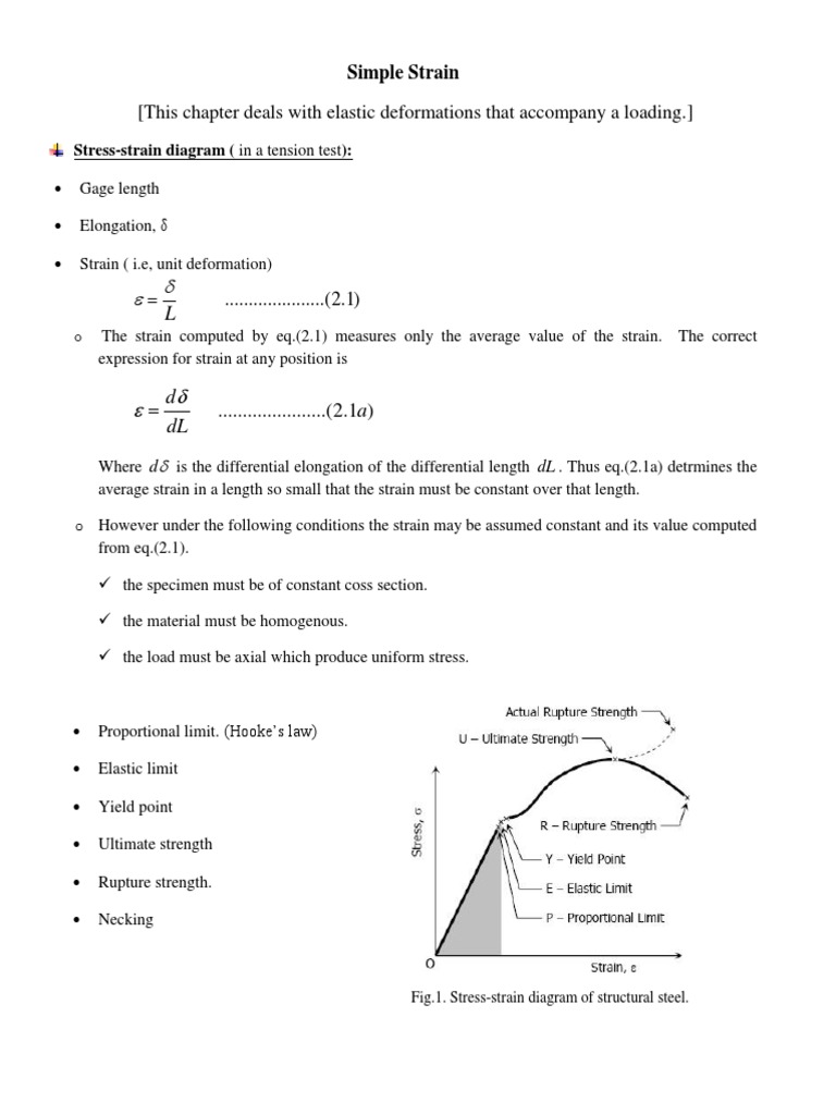Ch-2 - Simple Strain | PDF | Deformation (Engineering) | Strength Of ...