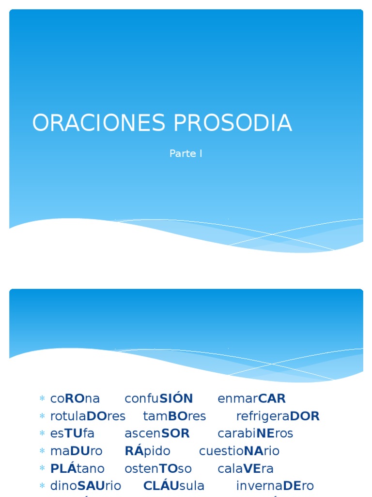 ORACIONES PROSODIA