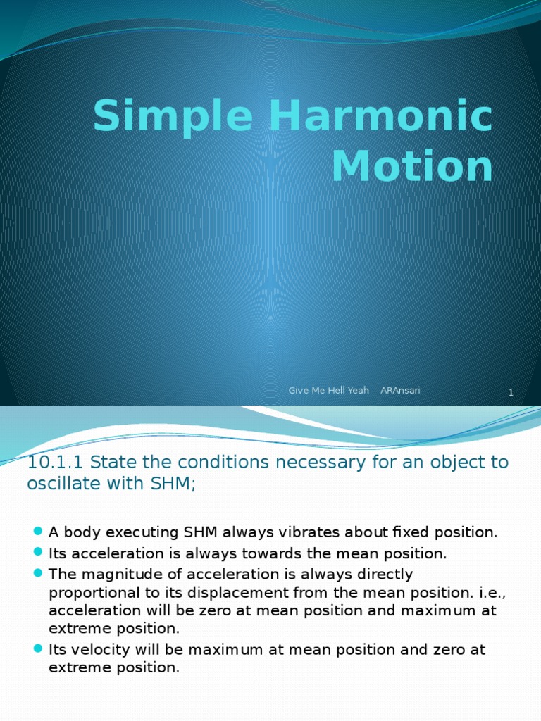 Simple Harmonic Motion | PDF | Waves | Refraction