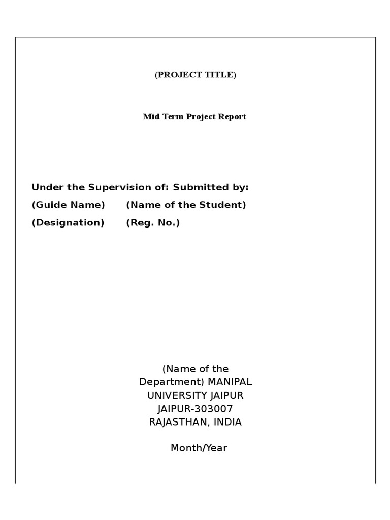 Mid Term Report Format (2577) | PDF | Times New Roman | Specification ...