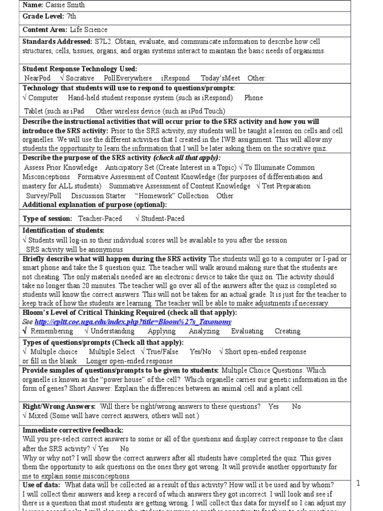 Srs Template | PDF | Multiple Choice | Educational Assessment