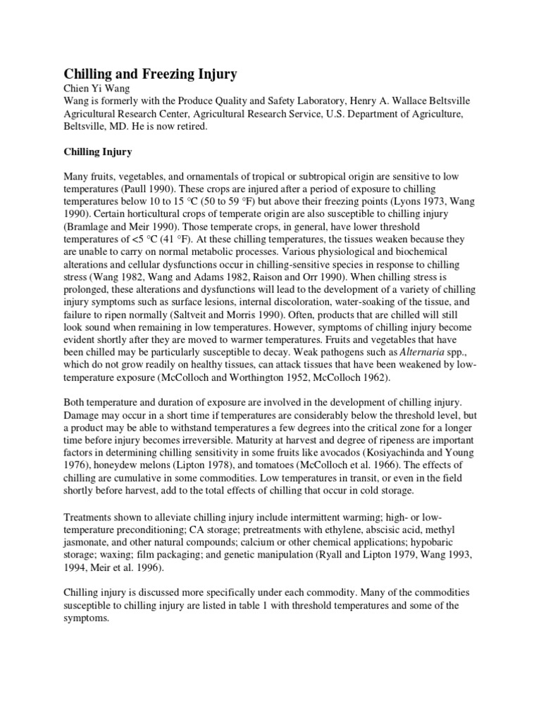 Chilling and Freezing Injury | PDF | Crops | Plants