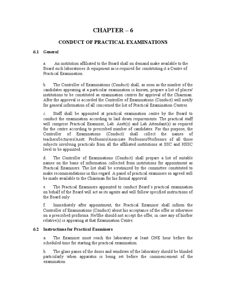 Conduct of Practical Examinations | PDF | Laboratories | Test (Assessment)