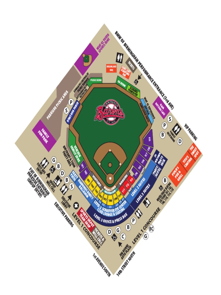 Regions Field: Birmingham Barons Seating Chart | PDF