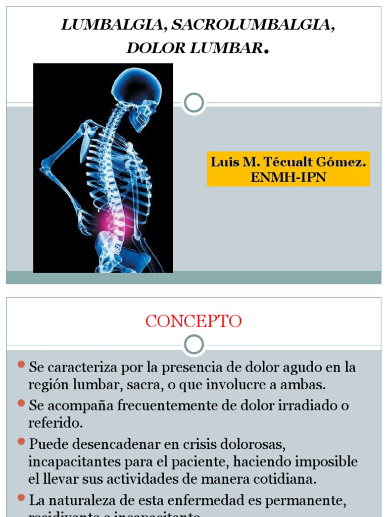 Lumbalgia Sacrolumbalgia Dolor Lumbar v2 | Descargar gratis PDF | Dolor ...