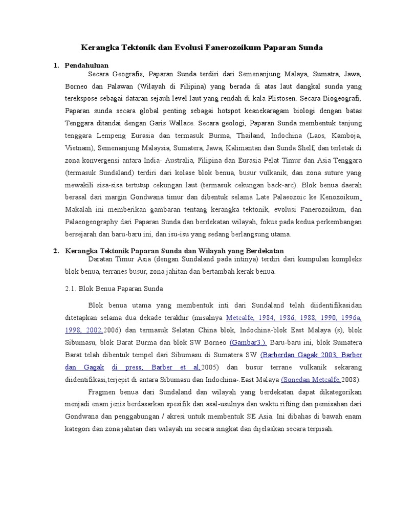 Kerangka Tektonik Dan Evolusi Fanerozoikum Paparan Sunda | PDF