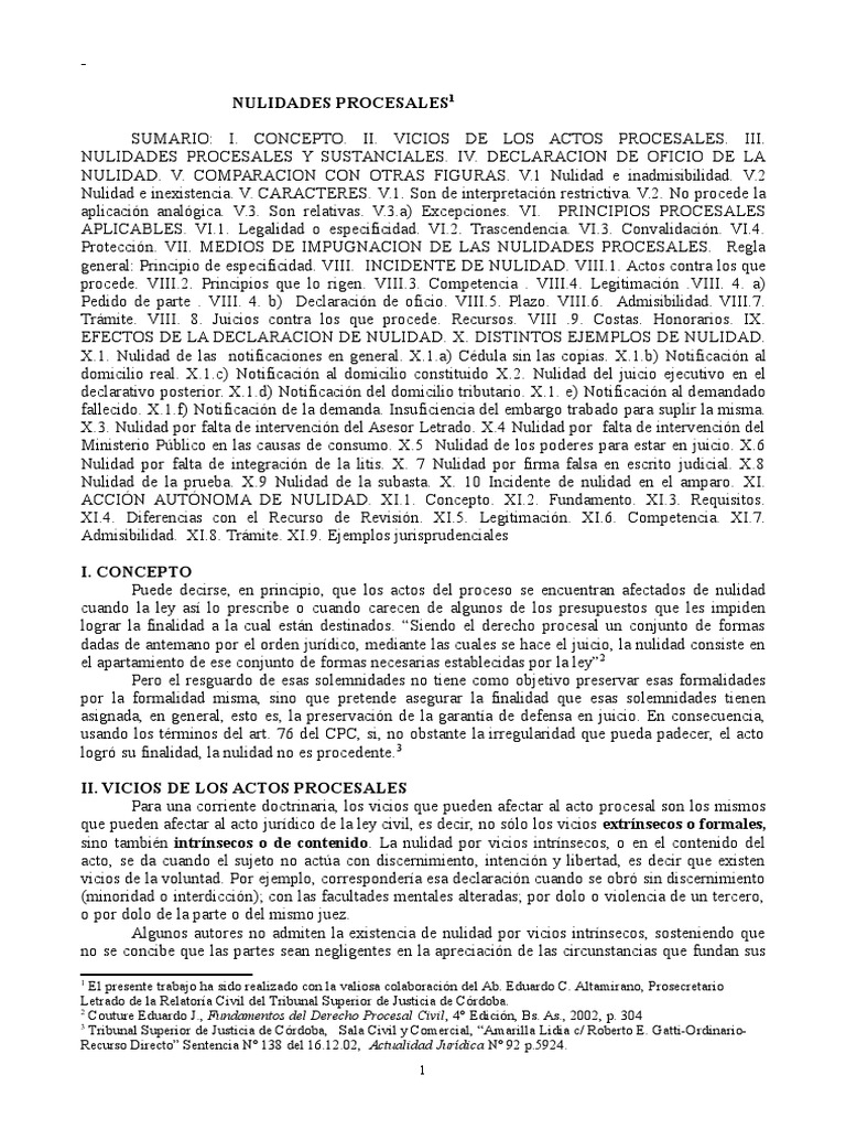 Nulidades Procesales | PDF | Ley procesal | Nulo (ley)