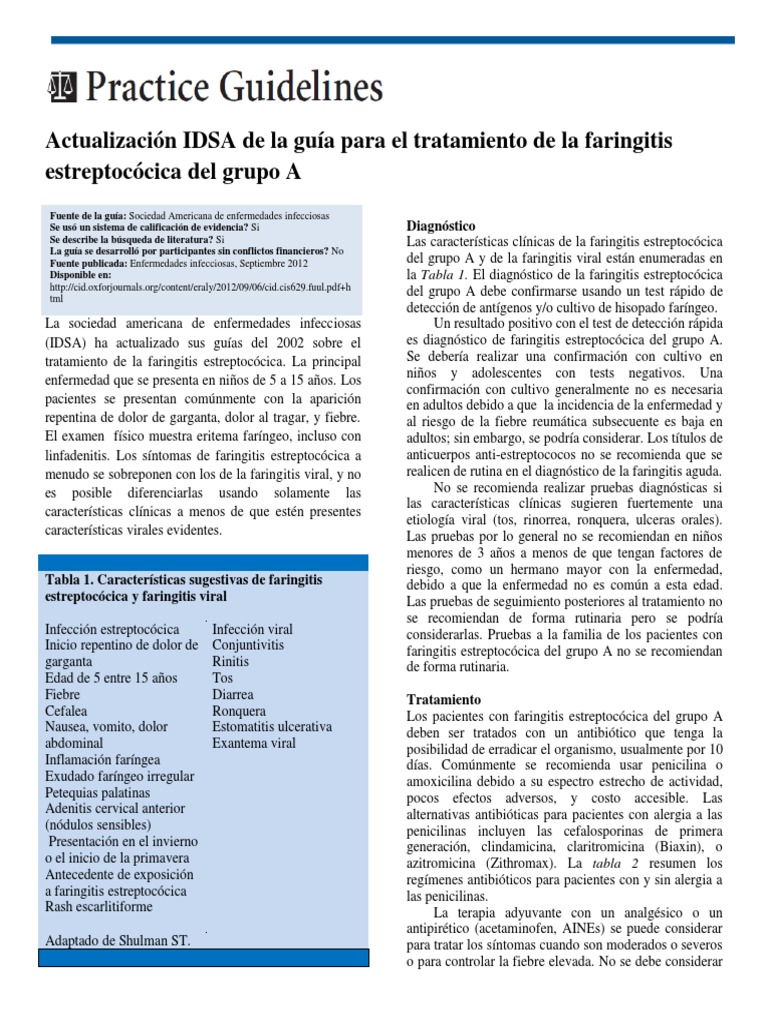 2. Actualización de La Guía Para El Tratamiento de La Faringitis ...