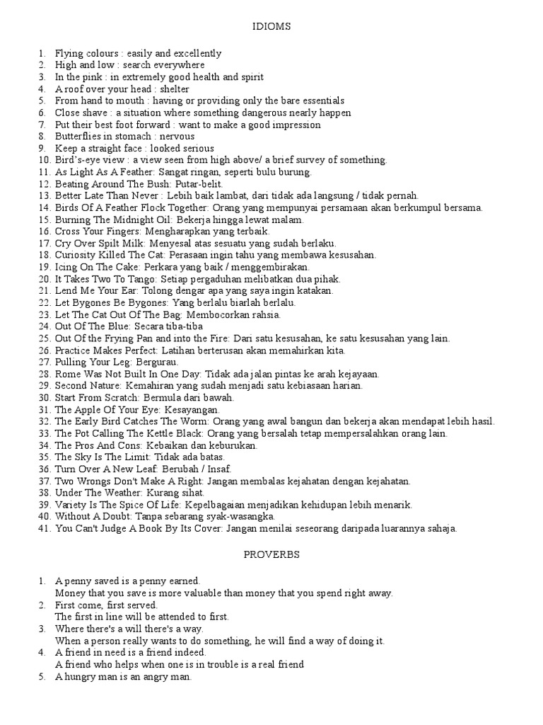 Idioms Proverbs and Similes | PDF | Alam