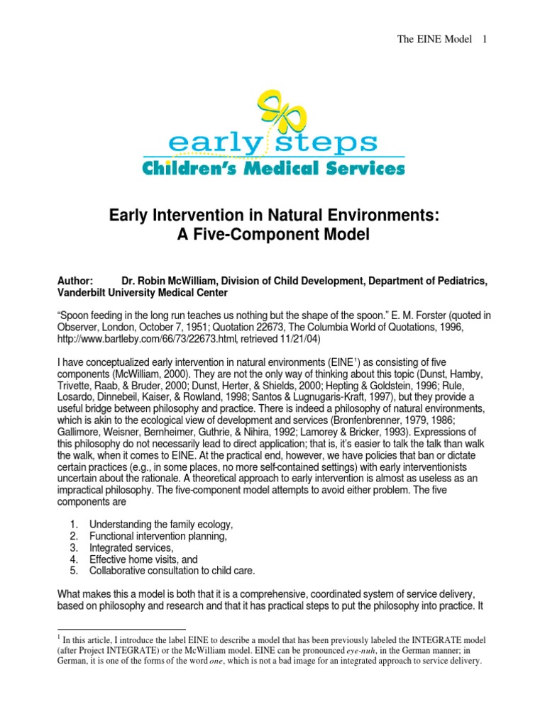 Early Intervention PDF | PDF | Developmental Psychology | Caregiver