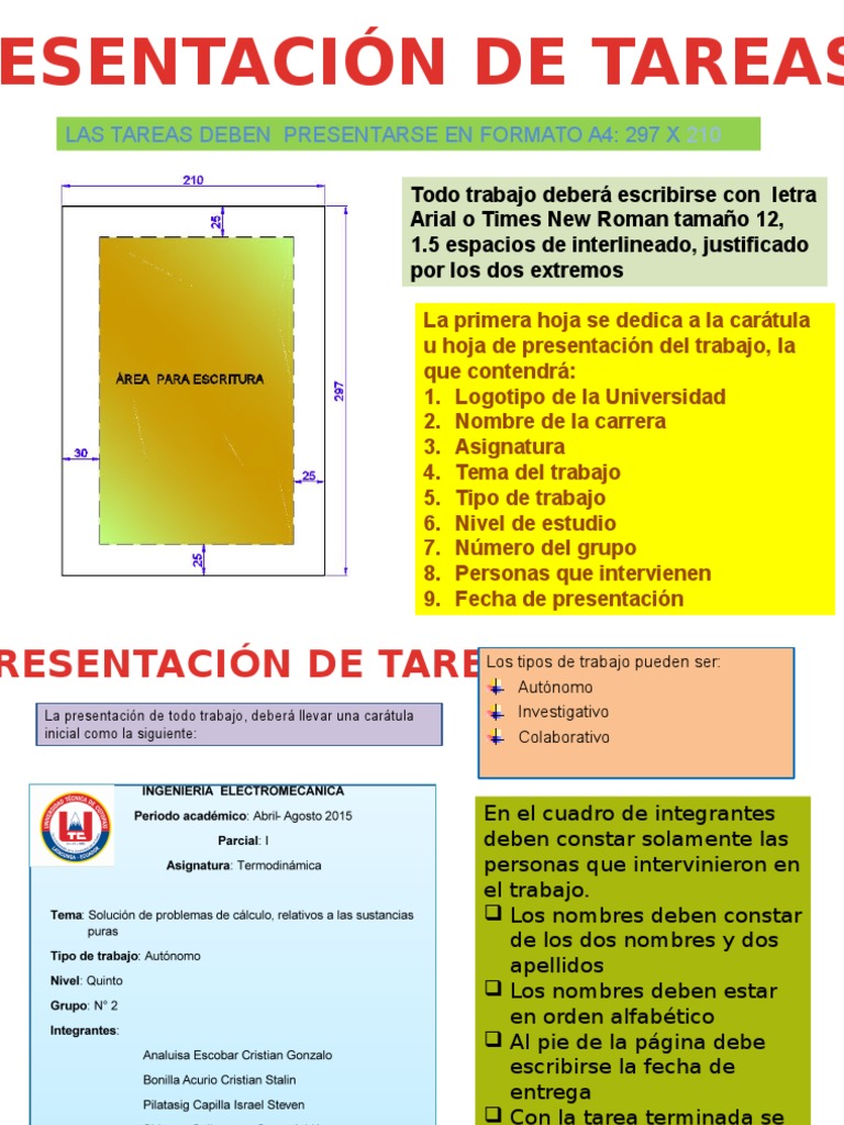 Formato presentación de Tareas Utc