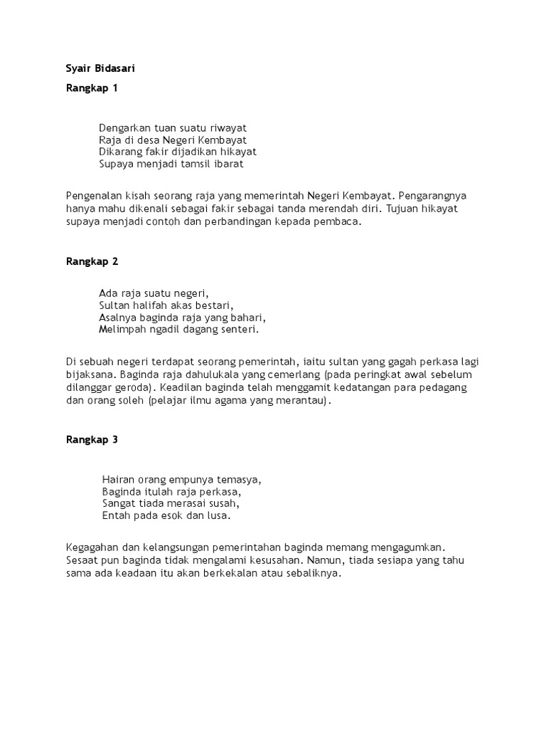 Syair Bidasari | PDF