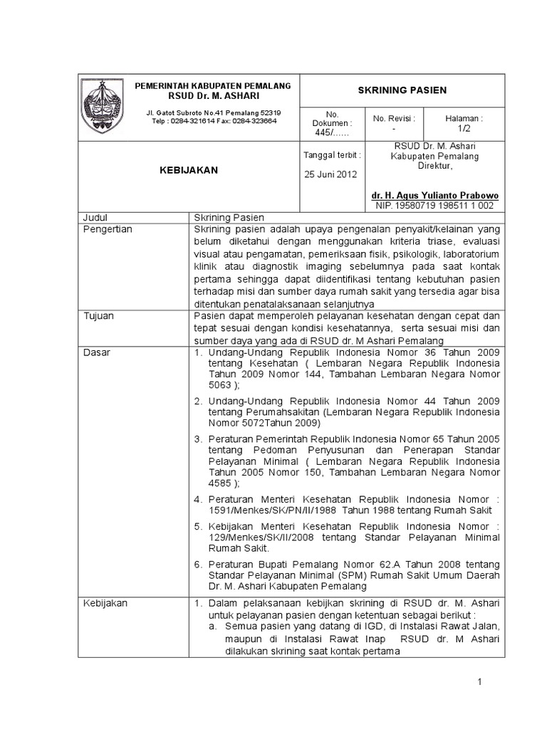 Kebijakan Dan SOP New | PDF