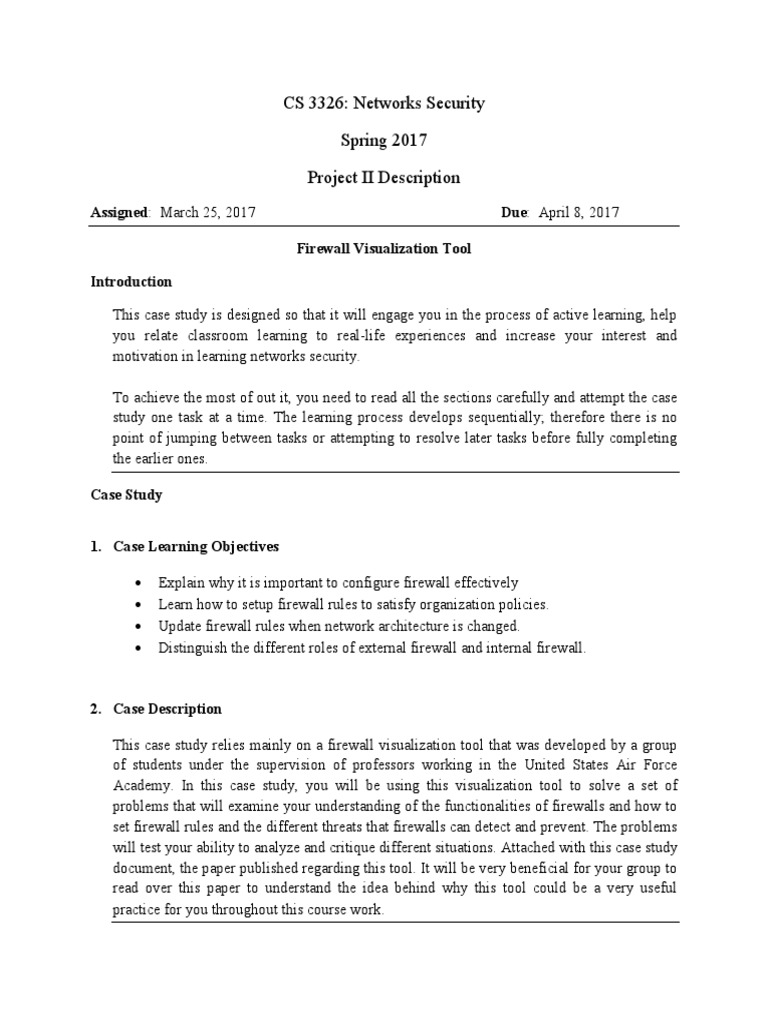 Firewall Visualization Case Study - CS3326 PDF | PDF | Firewall ...