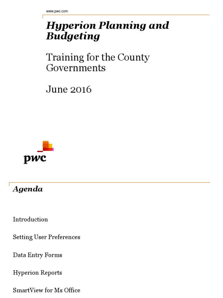 Hyperion Planning and Budgeting - County Govts Training | PDF ...