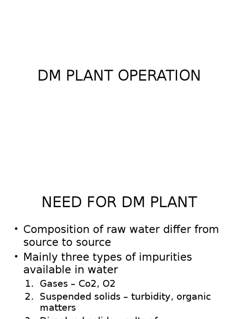 DM Plant Operation | PDF | Ion Exchange | Ion