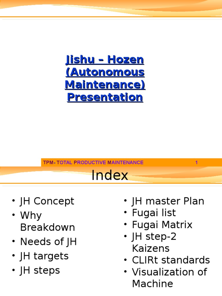 TPM JH PPT 01 JH Awareness | PDF | Leak | Lubricant