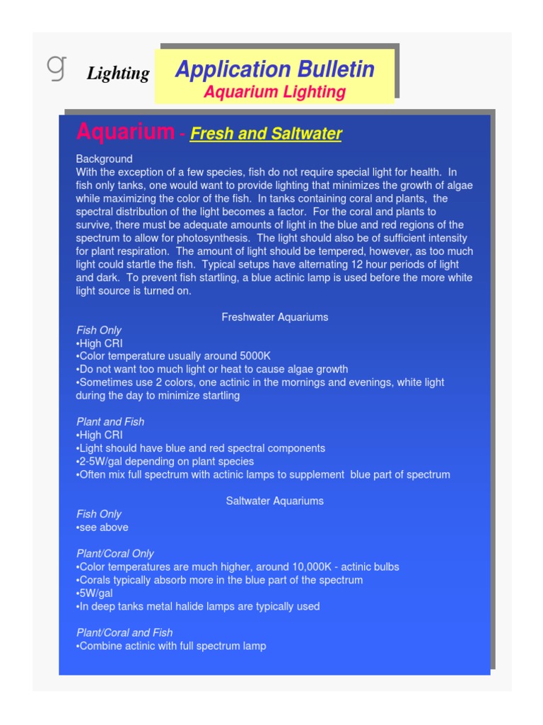 Aquarium: Application Bulletin | PDF | Electromagnetic Radiation ...