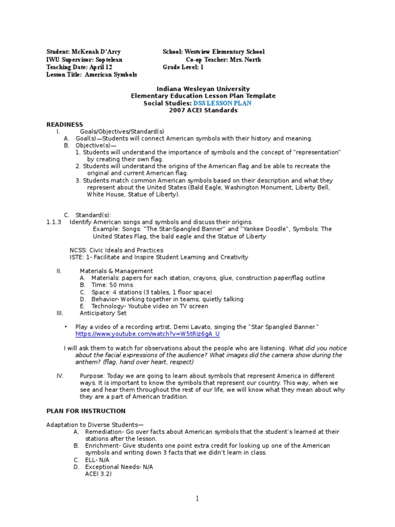 Lesson Plan Ss American Symbolism Dynamic | PDF | Lesson Plan | Applied ...