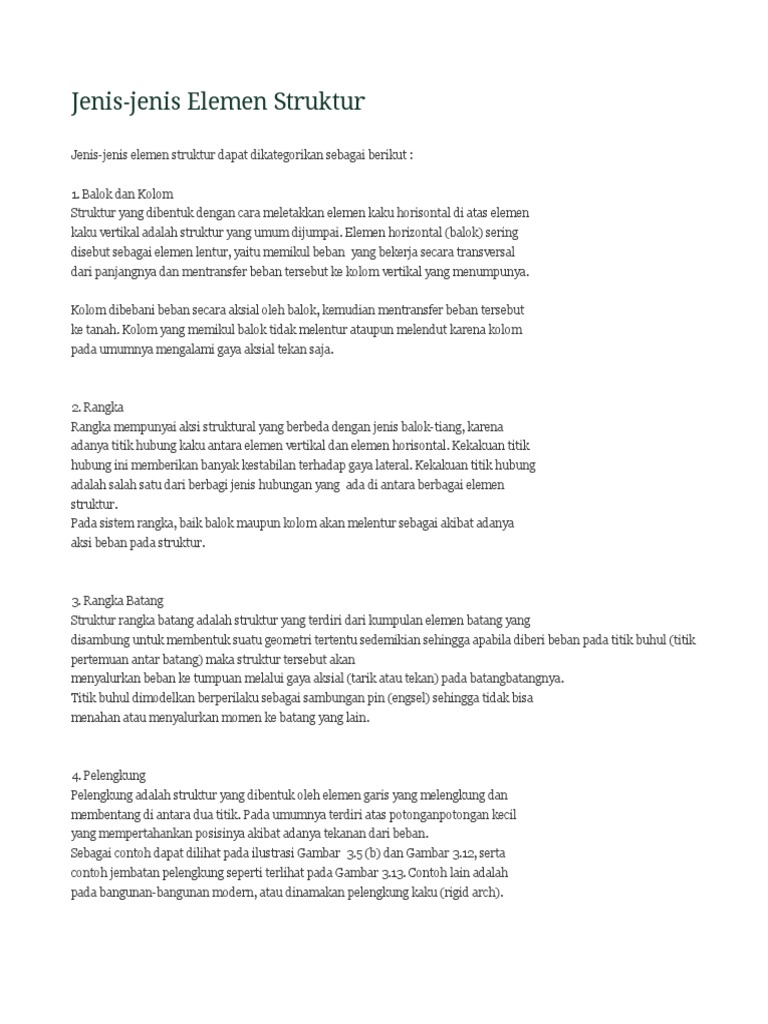 Jenis-Jenis Elemen Struktur | PDF