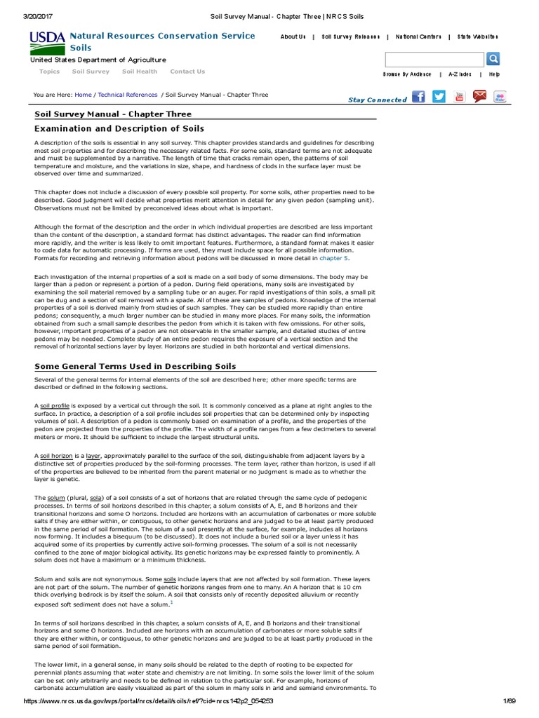 Soil Survey Manual - Chapter Three - NRCS Soils | PDF | Rock (Geology ...