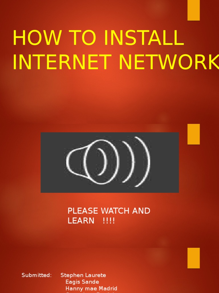 How To Install Internet Network | PDF