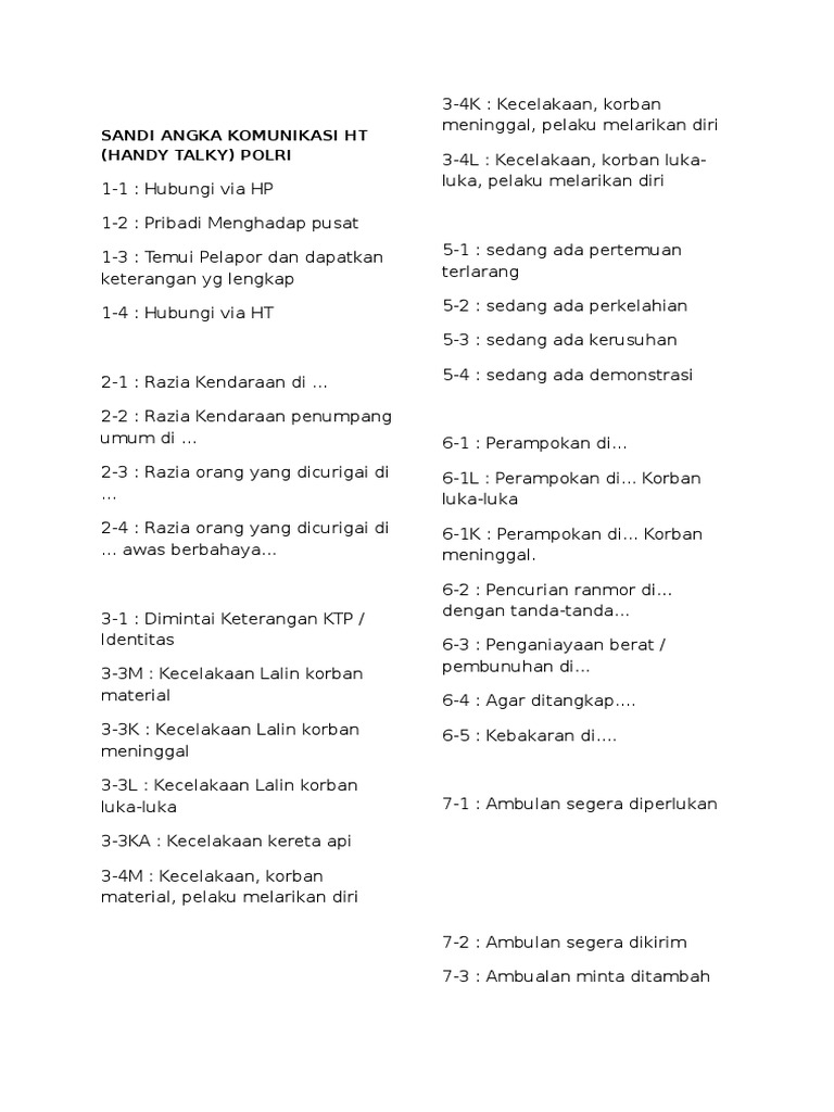 Sandi Komunikasi HT | PDF