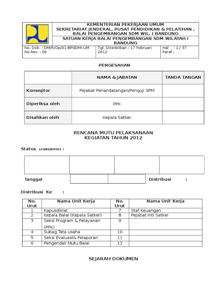 Contoh RMP Satker | PDF