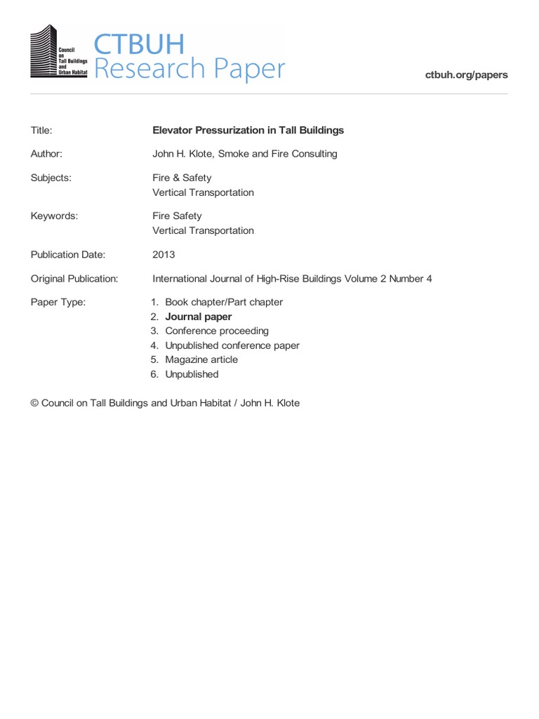 2016-elevator-pressurization-in-tall-buildings.pdf | Elevator | Heat ...