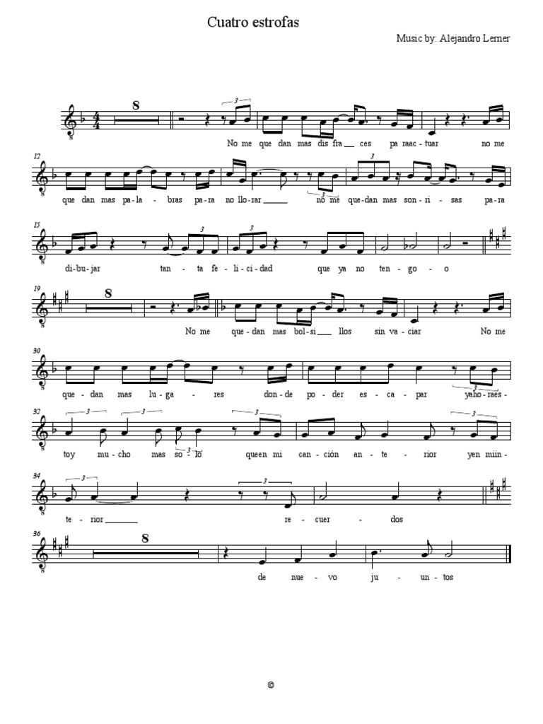 Cuatro EstrofasB - Tenor | PDF
