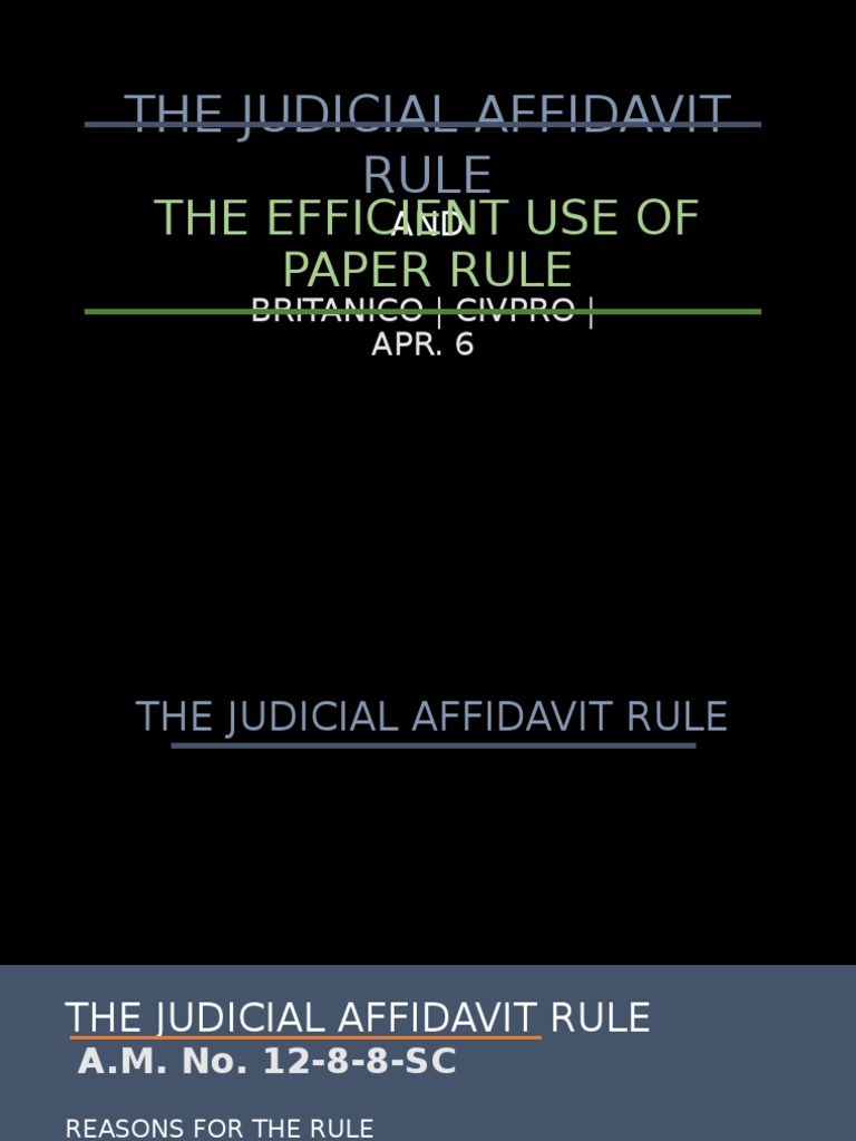 The Judicial Affidavit Rule | PDF | Affidavit | Perjury
