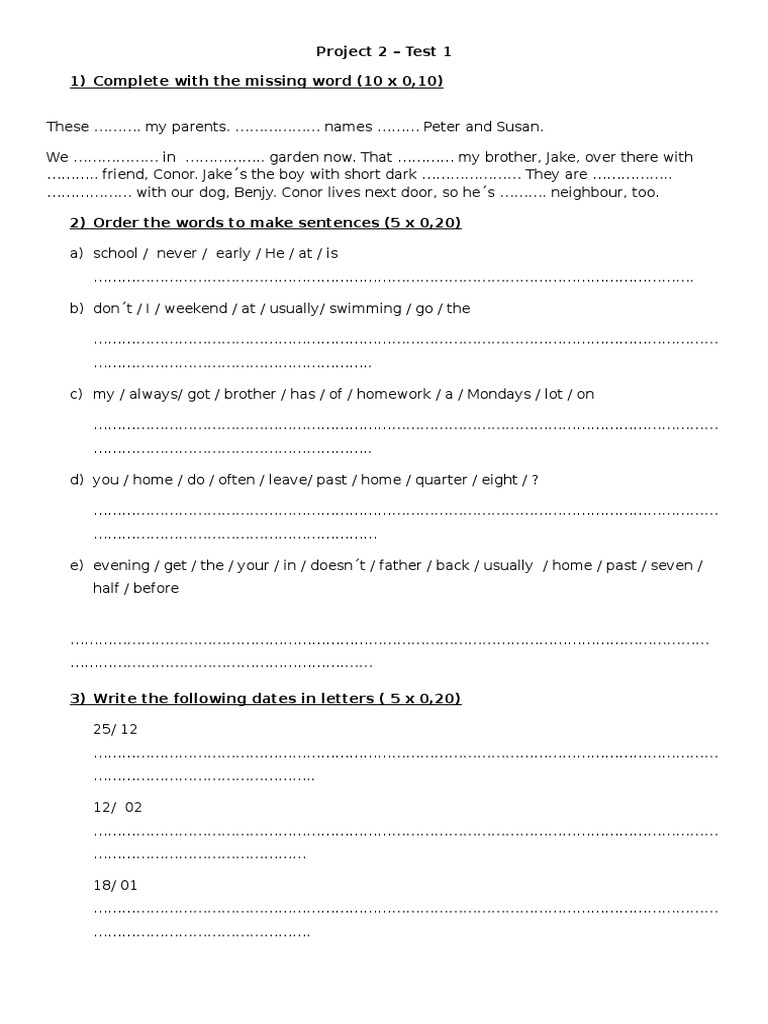 Project 2 Test 1 | PDF