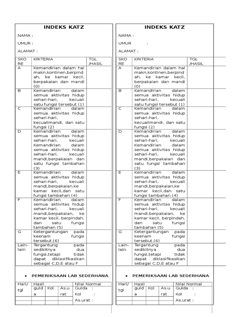 Indeks Katz | PDF