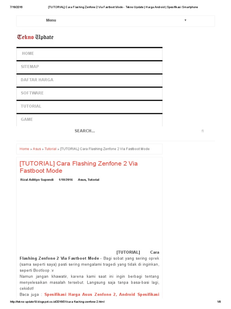 (TUTORIAL) Cara Flashing Zenfone 2 Via Fastboot Mode - Tekno Update - Harga Android ...