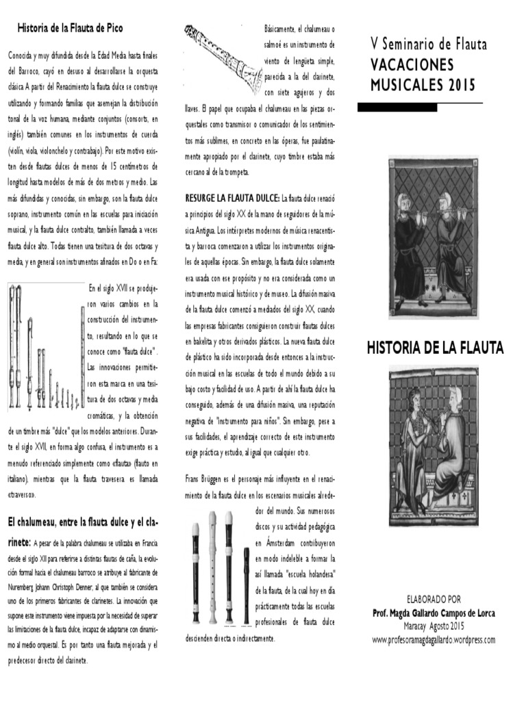 Evolución de la Flauta: Historia y Cambios | PDF | Grabadora ...