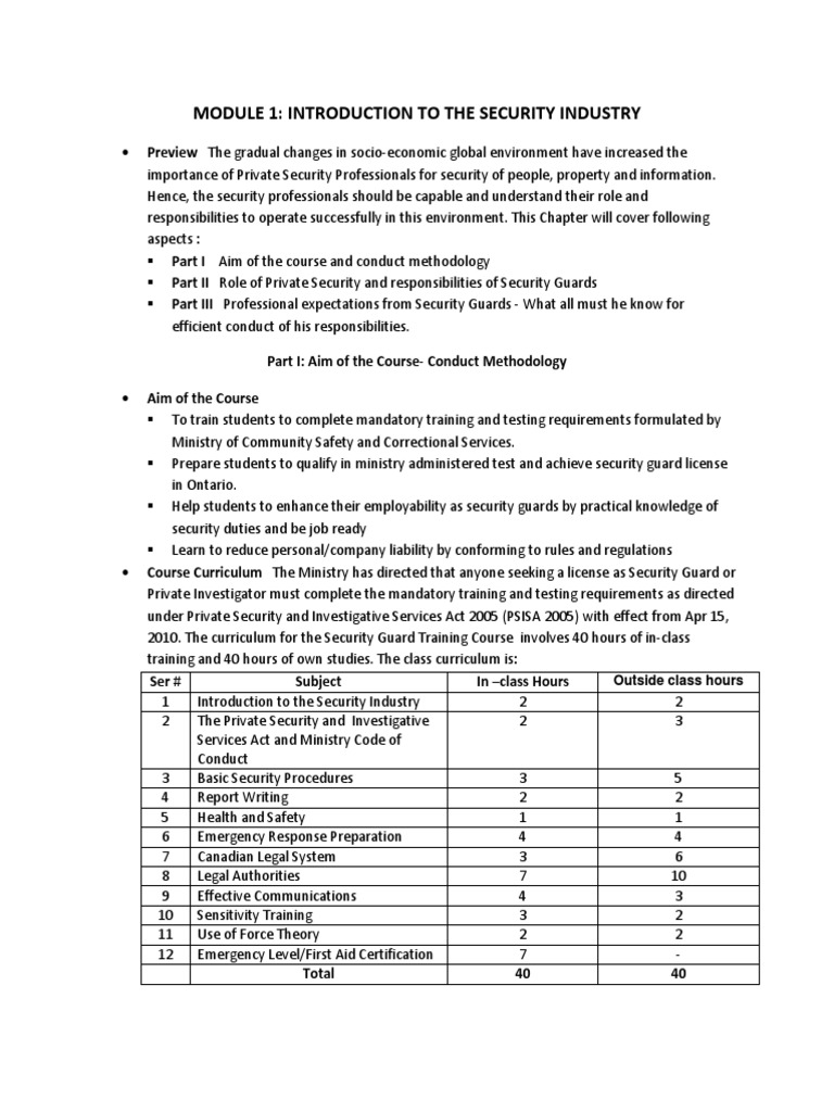 Introduction to Security Industry Training | PDF | Security Guard | Police