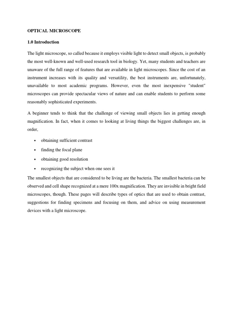 Optical Microscope Basics | PDF | Scanning Electron Microscope ...
