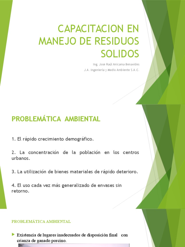 Capacitacion en Manejo de Residuos Solidos | PDF | Residuos | Reciclaje
