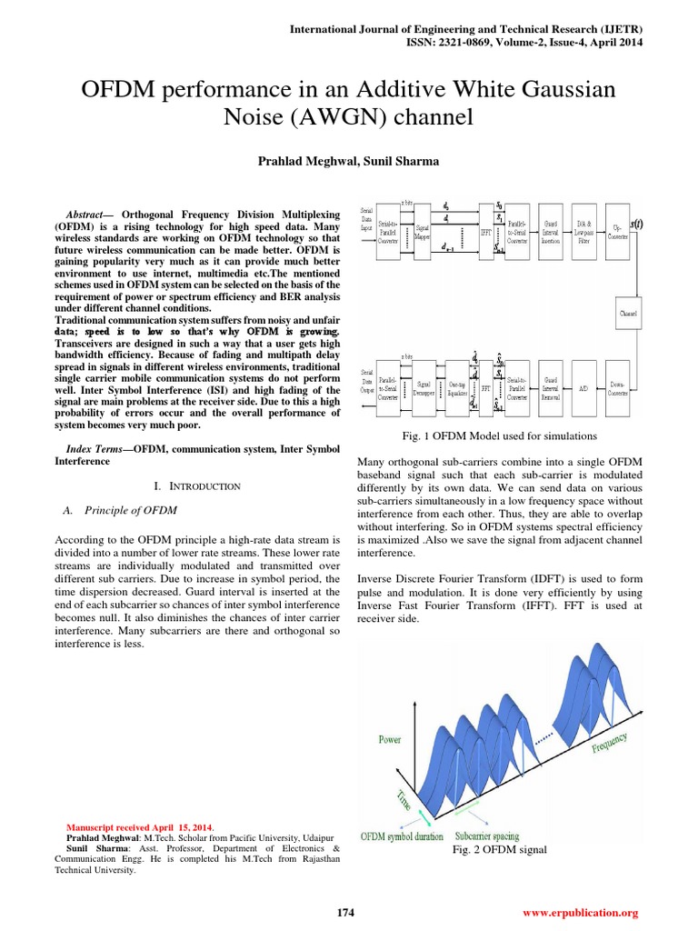 OFDM Performance in An Additive White Gaussian Noise (AWGN) Channel ...