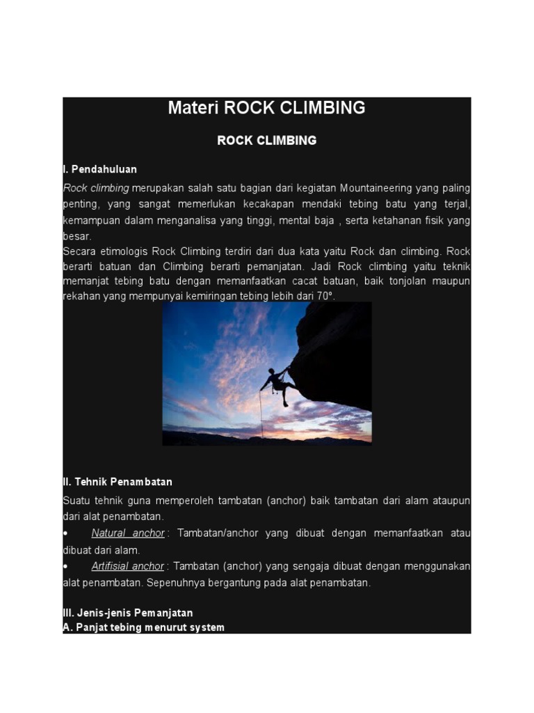 Materi Rock Climbing | PDF