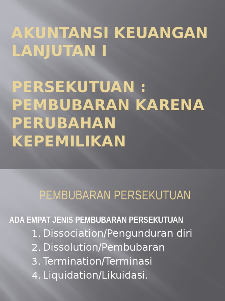 Tugas 1 Najmi - Persekutuan Pembubaran Oleh Pemilik | PDF