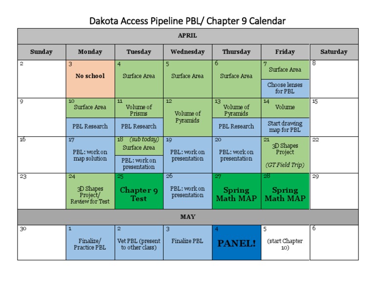 Pipeline PBL Calendar | PDF | Sports | Leisure